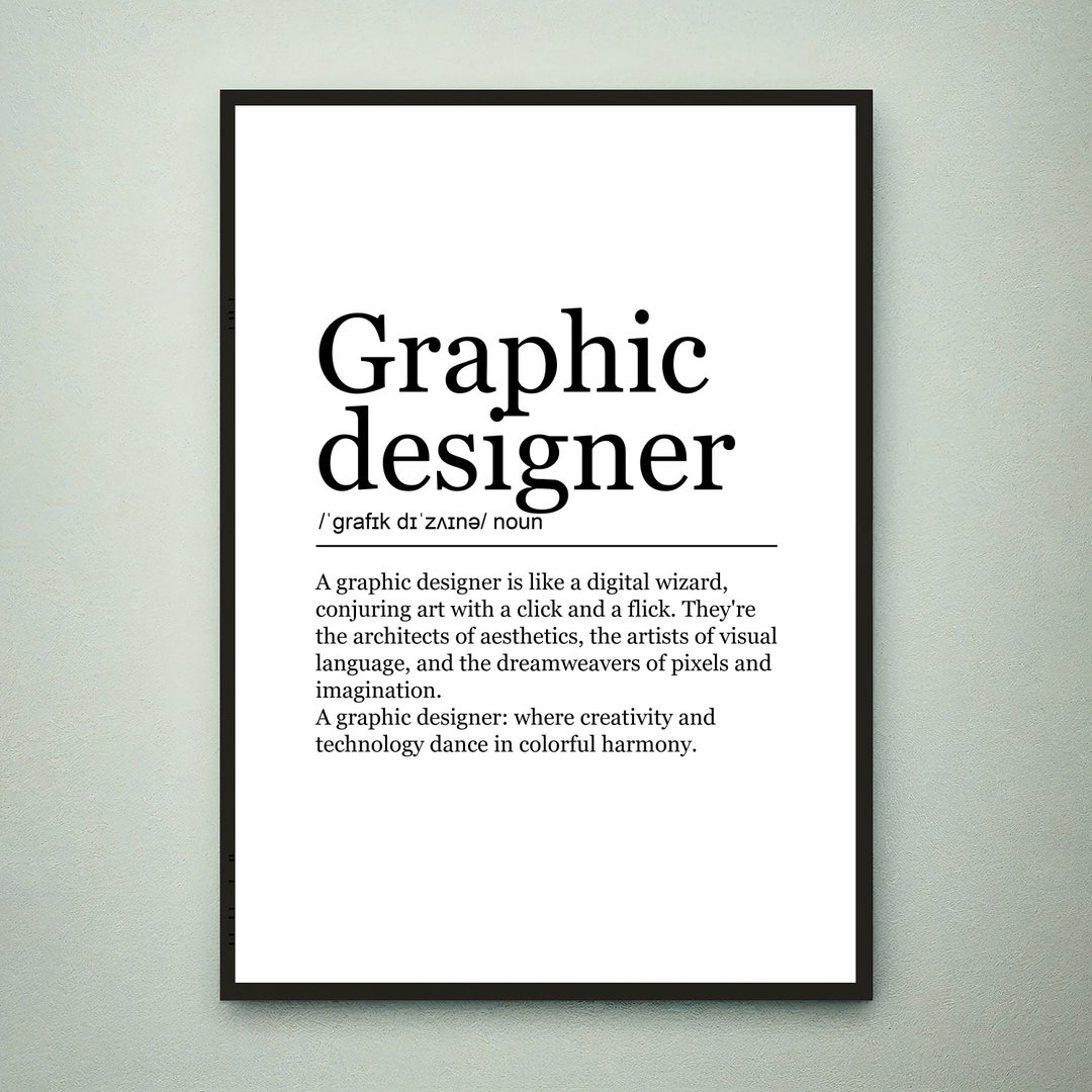 Graphic Designer Fun Print Definition Poster Wall Art Graphic Designer ...