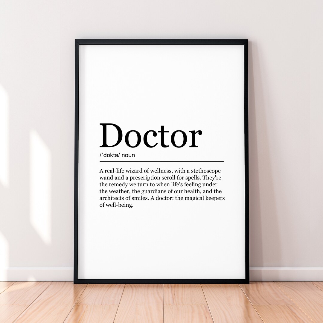 Doctor Fun Print Definition Poster Wall Art Doctor Minimalist Gift ...