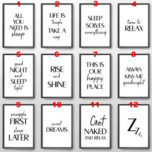 Bedroom Prints Posters Home Décor Gift Typography Prints Gift Unframed ...