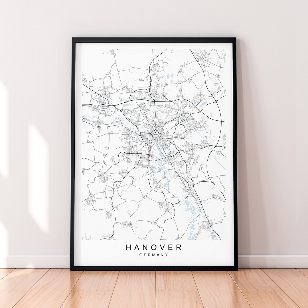 Hanover City Map Germany Print Poster Minimalist Home Decor Hanover ...