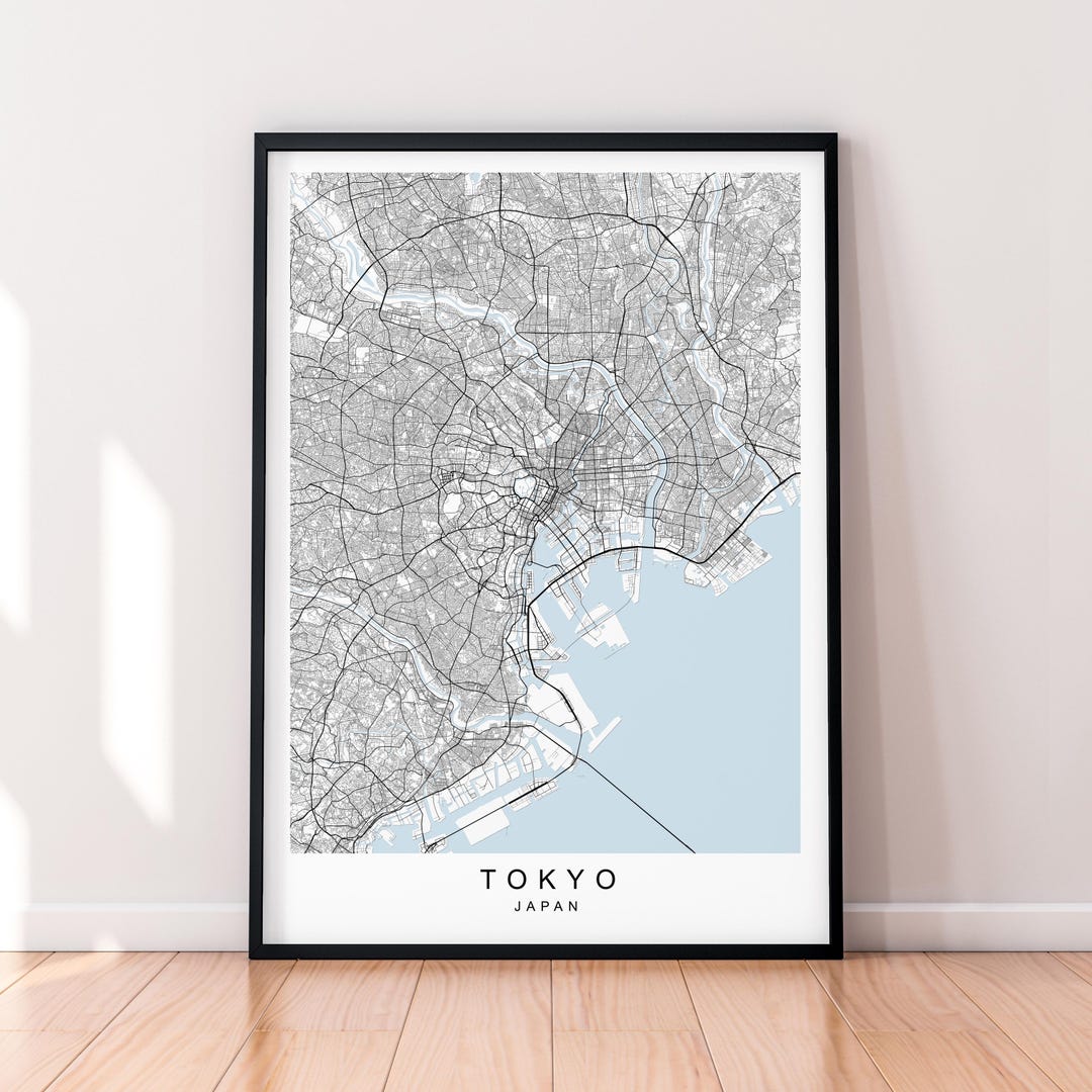Tokyo Travel Print Tokyo Map Art Poster Gift Unframed Print - Etsy