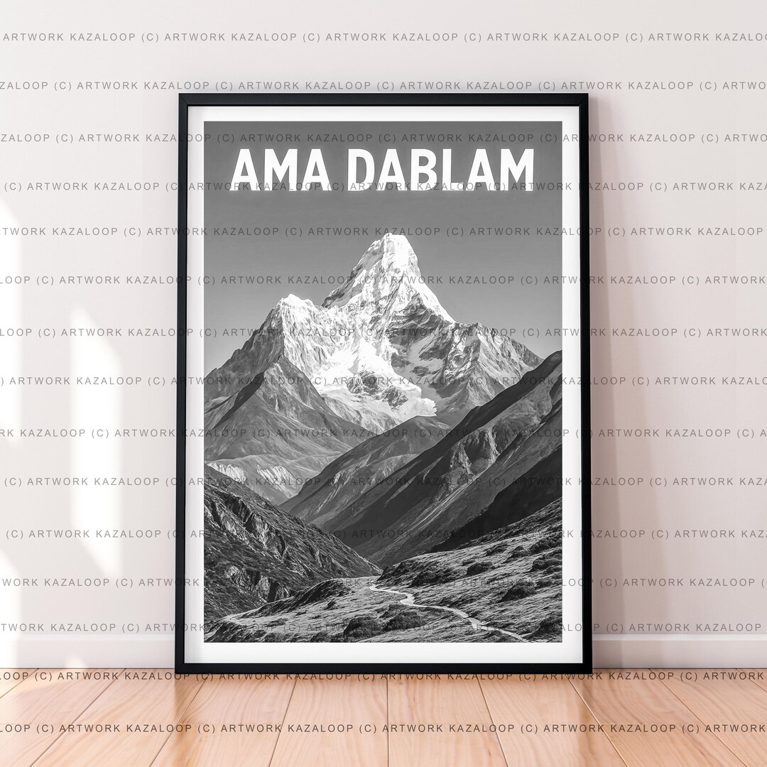 Ama Dablam Himalayan Mountain Print Unframed Illustration Art of Ama ...