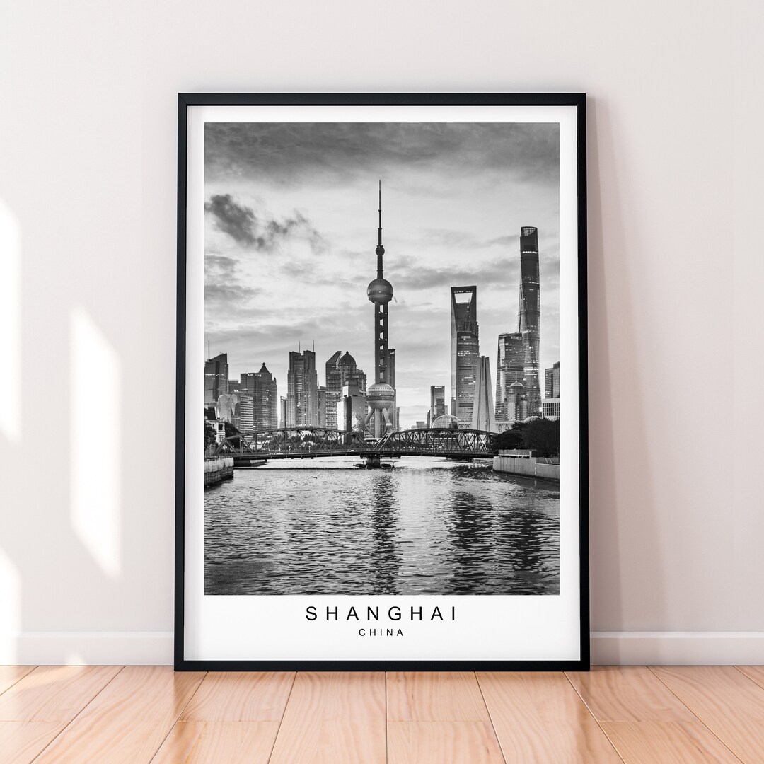 Shanghai Print Poster China City Print Minimalist Home Shanghai Poster ...