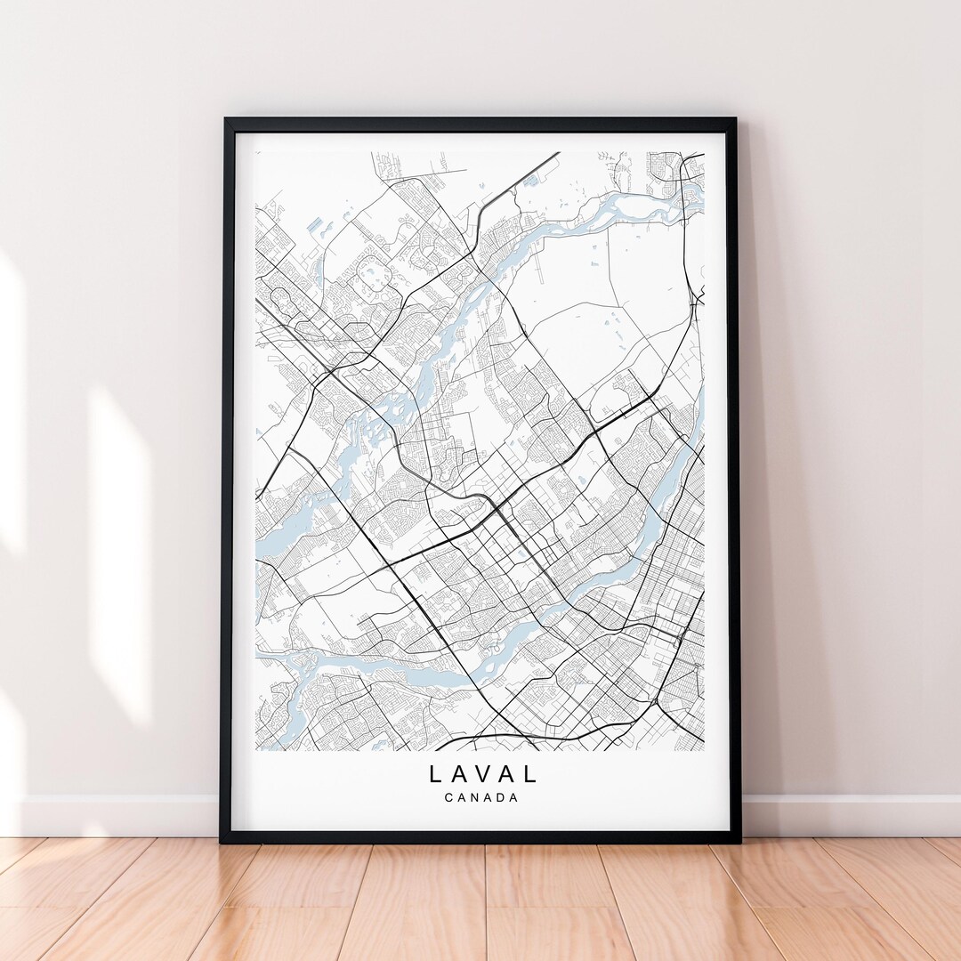 Laval Map Print Laval Canada Map Poster Wall Art Gift Unframed Print - Etsy
