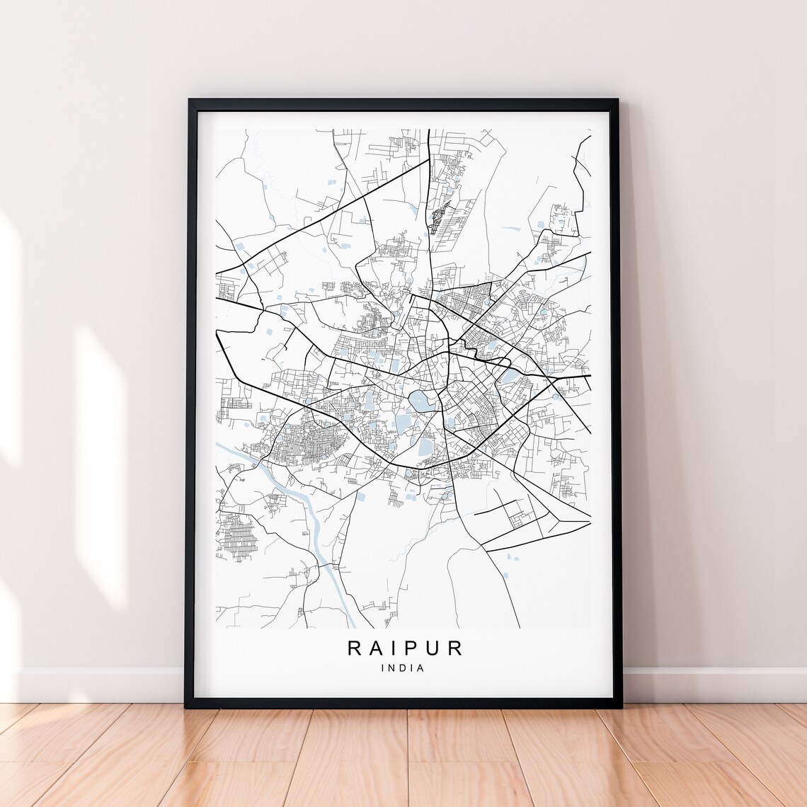 Raipur City India Map Print Poster Minimalist Home Raipur India Town ...