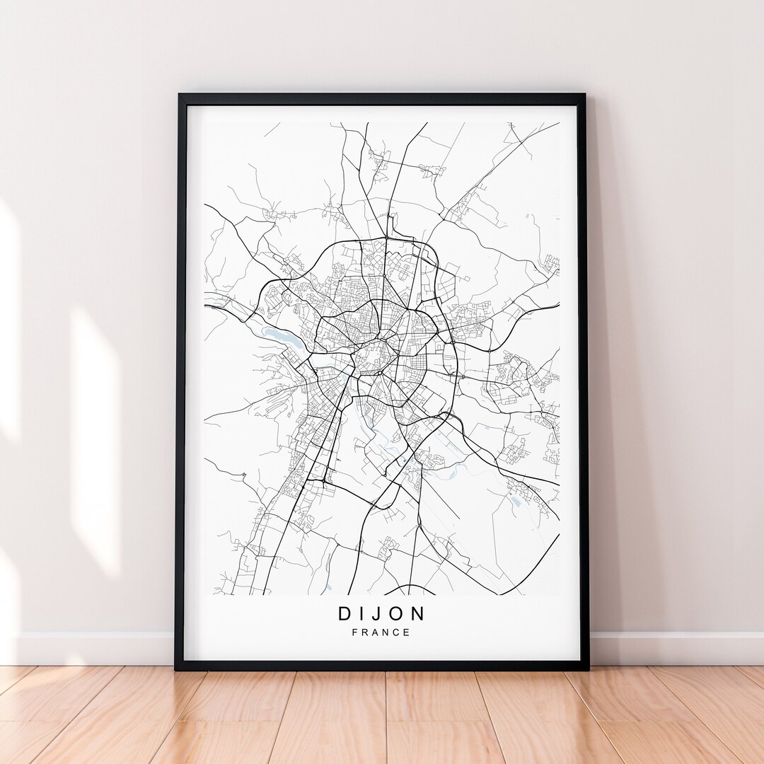 Dijon City Map France Print Poster Minimalist Home Decor Dijon France ...