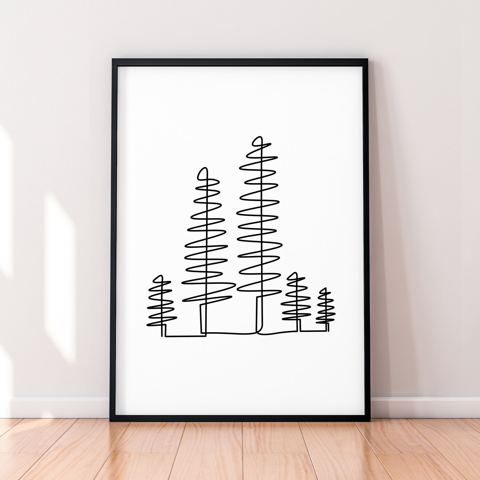 Singe Line Spruce Tree Botanical Line Art Poster Tree Family | Etsy