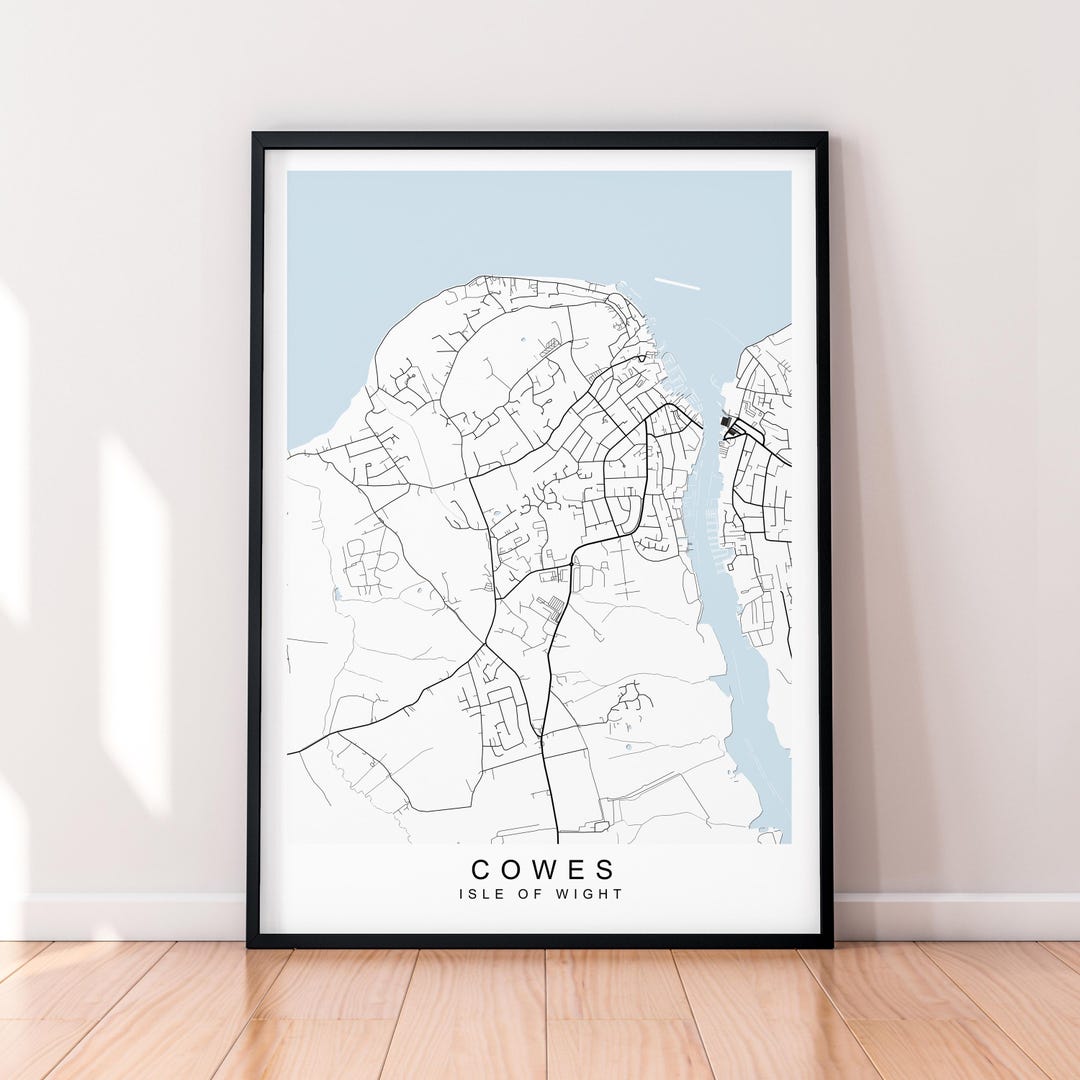 Cowes Map Print Poster Minimalist Home Decor Cowes Isle of Wight Map ...