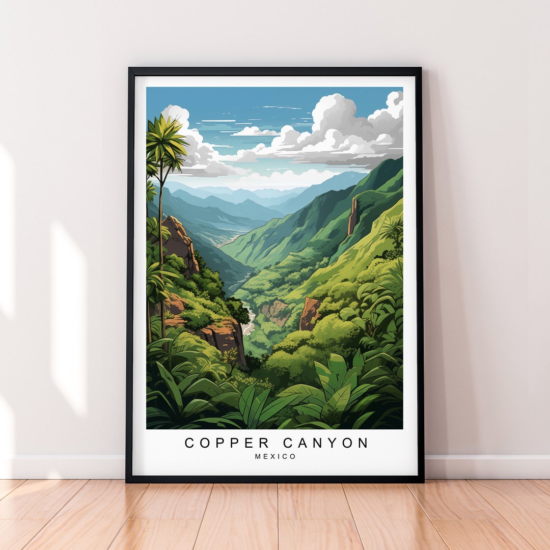 Copper Canyon Travel Print Copper Canyon Illustration Art Poster Gift ...