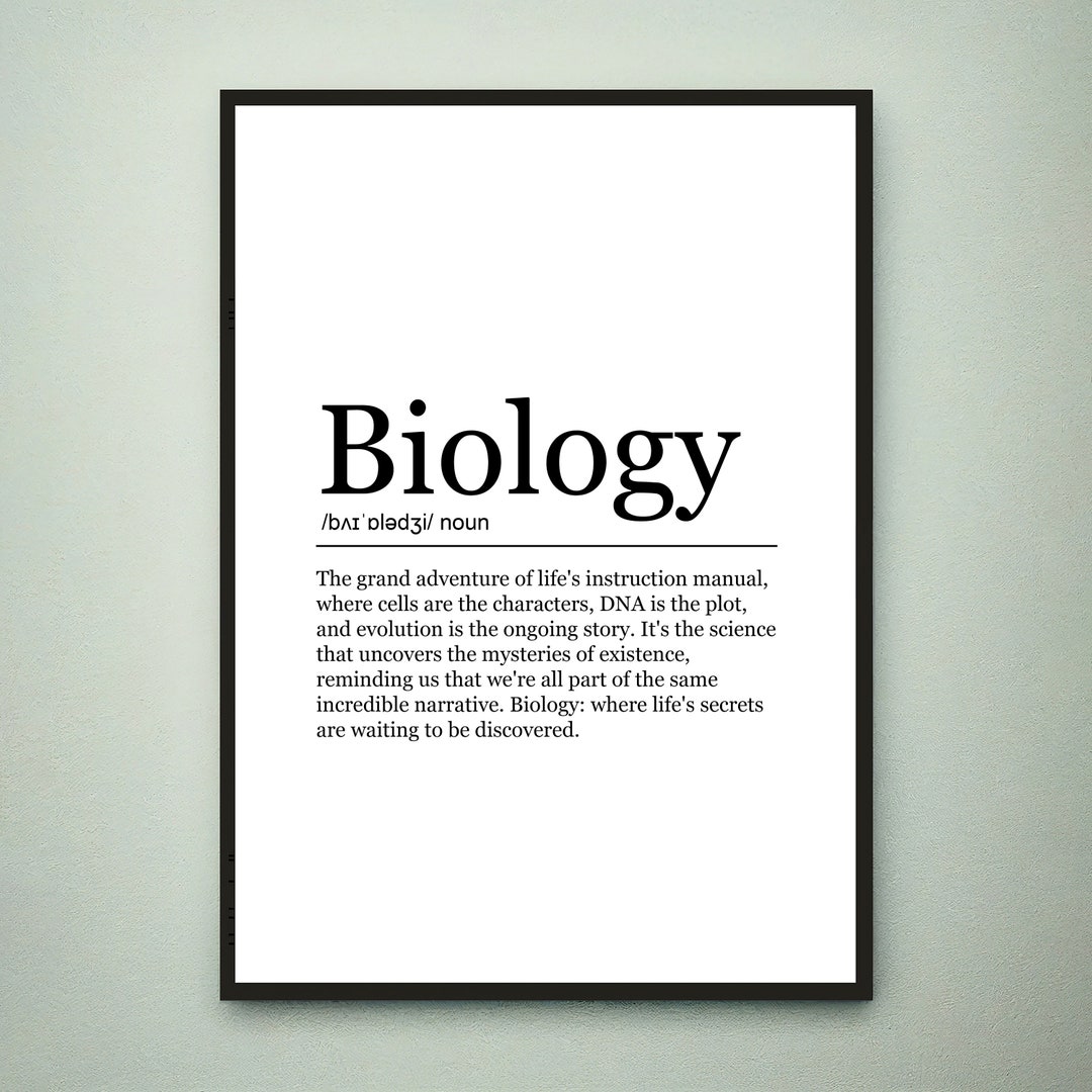 Biology Fun Print Definition Poster Biology Wall Art Minimalist Gift ...