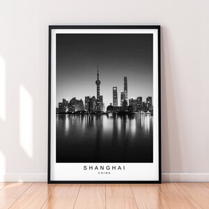 Shanghai Print Poster China City Print Minimalist Home Shanghai Poster ...