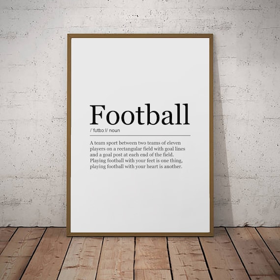 Football Print Definition Poster Wall Art Minimalist Fan Gift | Etsy