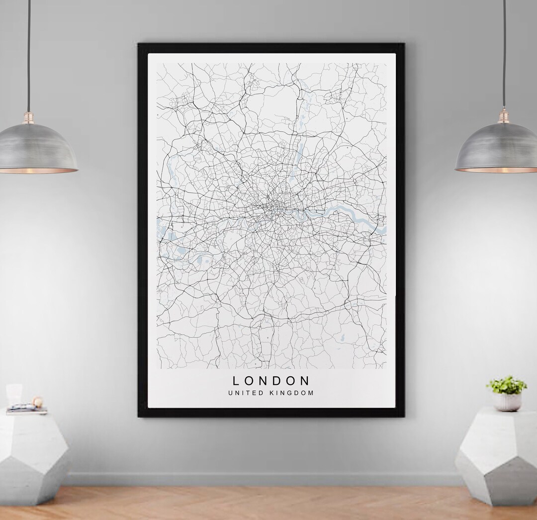 Greater London Map London City Map Print Minimalist Capital London ...
