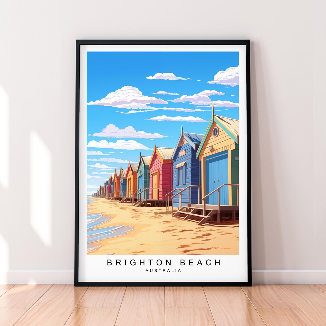 Brighton Beach Huts Australia Art Illustration Print Brighton Beach ...