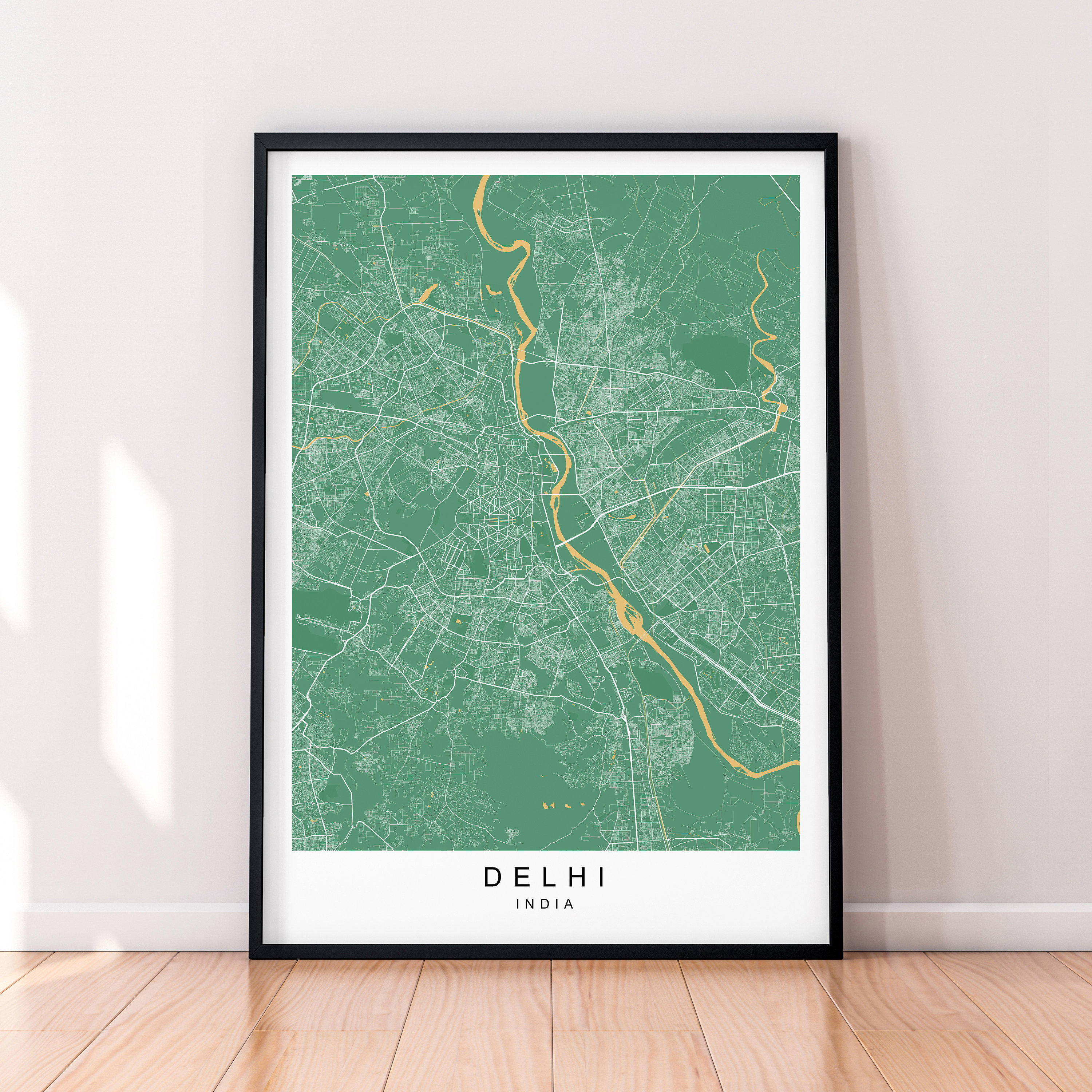 Delhi Map India City Map Print Minimalist Home Delhi Map Poster Wall ...