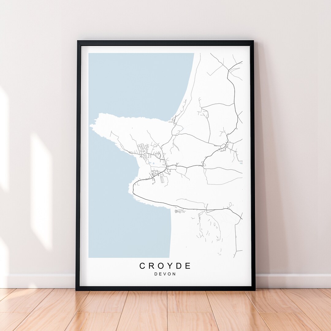 Croyde Devon Map Print Poster Minimalist Home Decor Croyde Devon Map ...