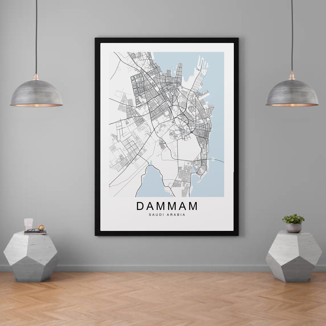 Dammam Map Saudi Arabia City Print Minimalist Home Map Poster Wall ...