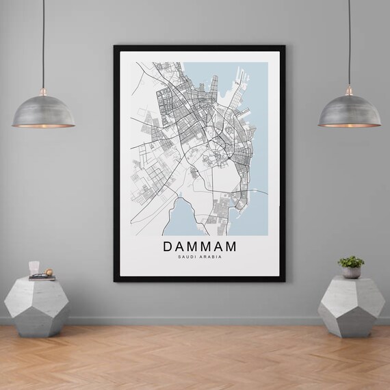 Dammam Map Saudi Arabia City Print Minimalist Home Map Poster - Etsy