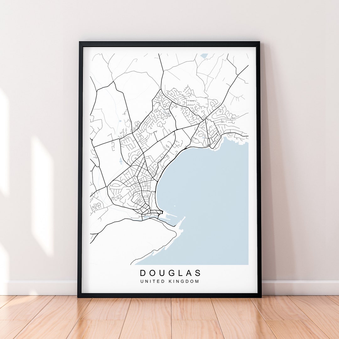 Douglas Map Isle of Man Print Poster Minimalist Home Decor Douglas UK ...