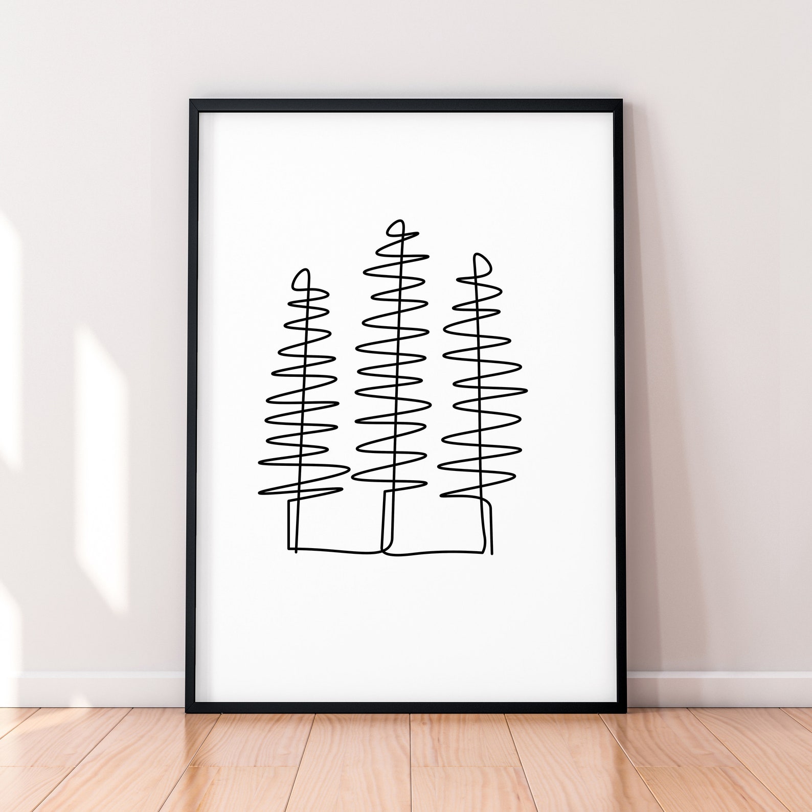 Singe Line Spruce Tree Botanical Line Art Poster Tree Family Wall Art ...