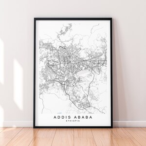 Addis Ababa Map Print Ethiopia Minimalist Addis Ababa City Area Map ...