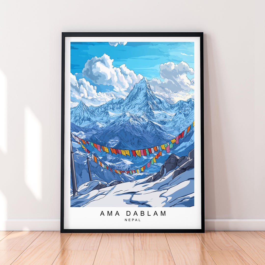 Ama Dablam Art Print Wall Decor Ama Dablam Napal Poster Wall Art Gift ...