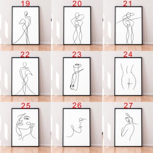 Line Art Female Womens Body Lines Print Poster Minimalist | Etsy