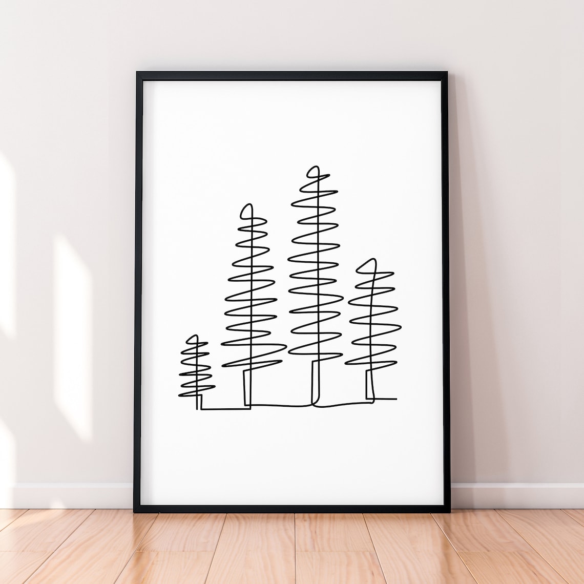 Singe Line Spruce Tree Botanical Line Art Poster Tree Family Wall Art ...