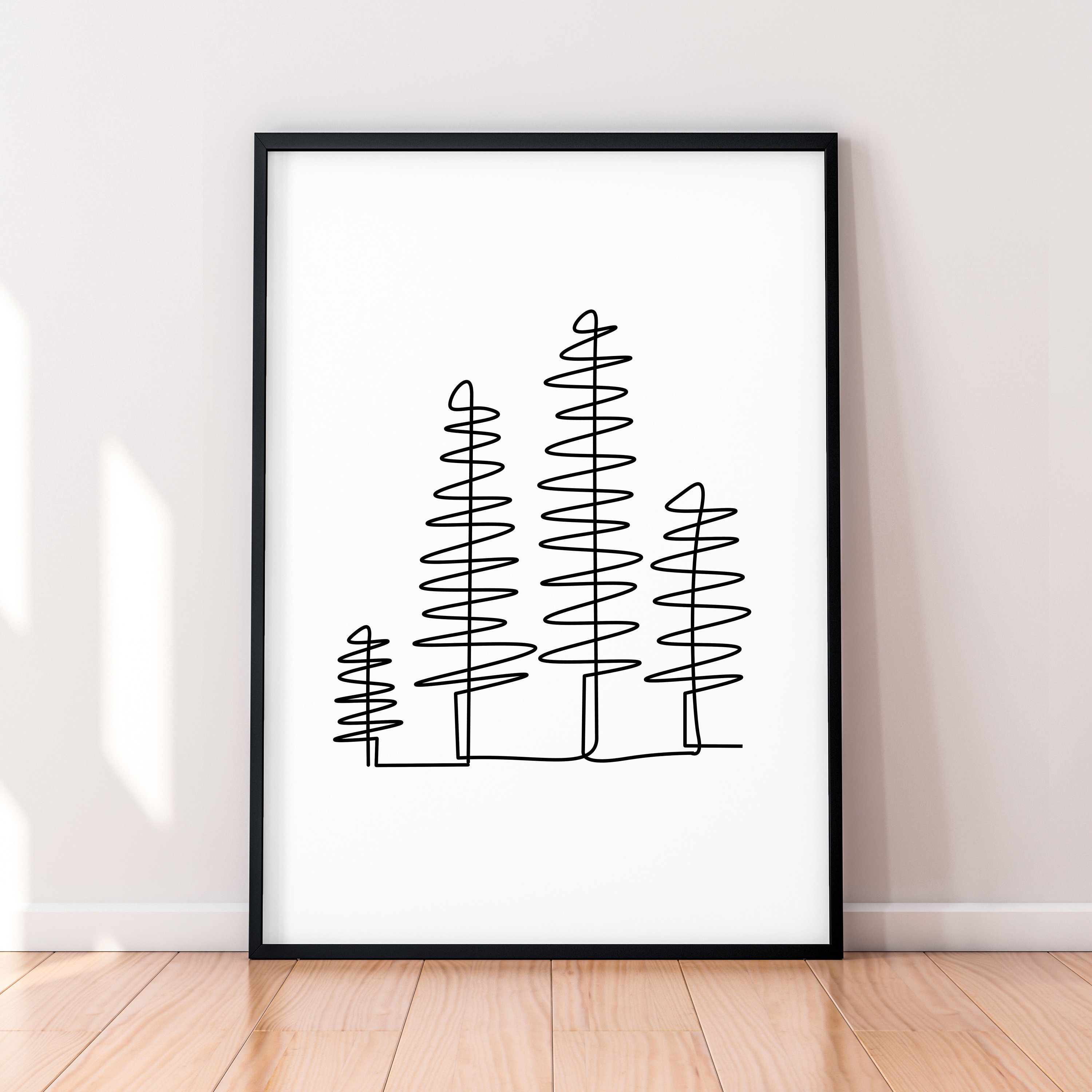 Singe Line Spruce Tree Botanical Line Art Poster Tree Family Wall Art ...