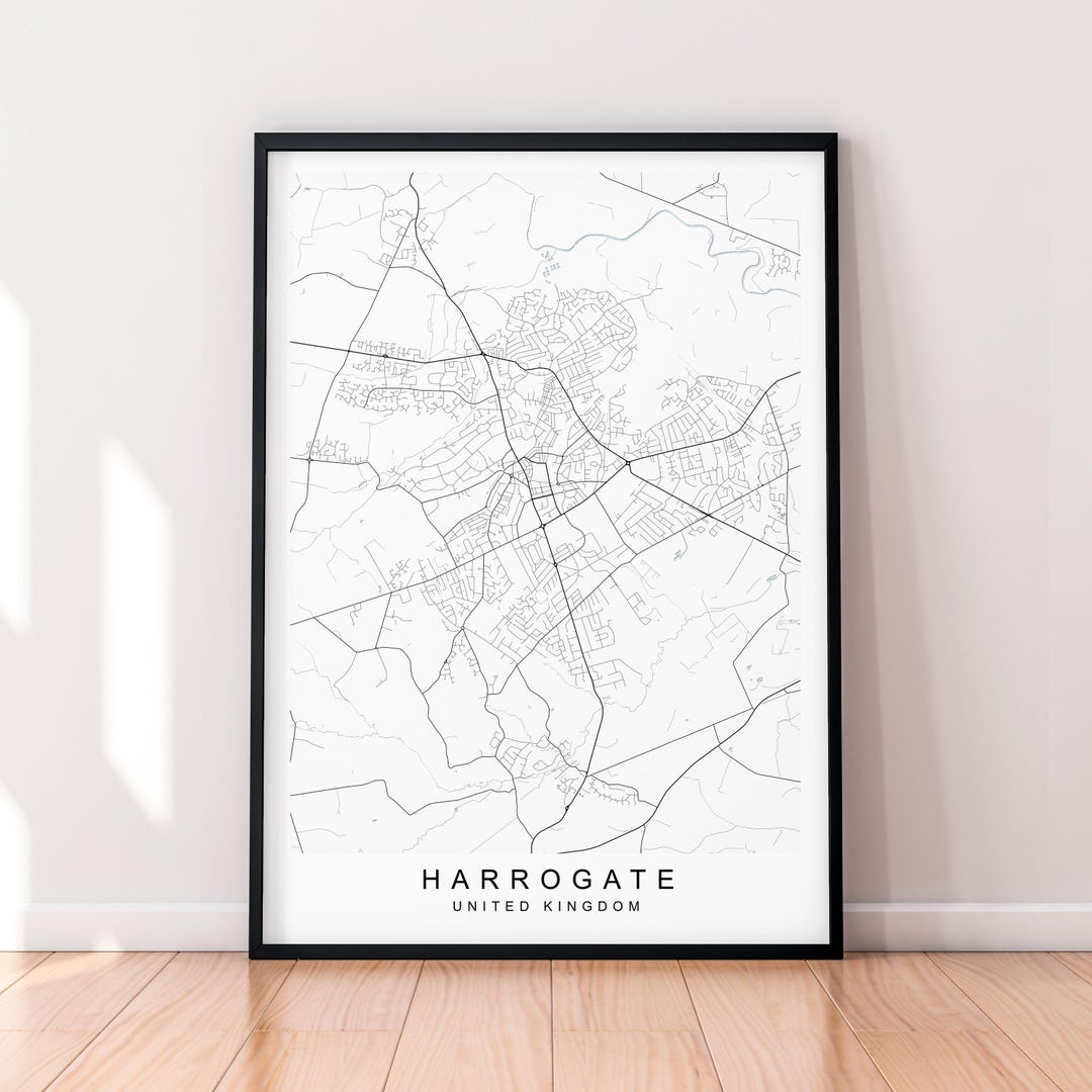 Harrogate Map Print Illustration Harrogate United Kingdom Map Poster ...