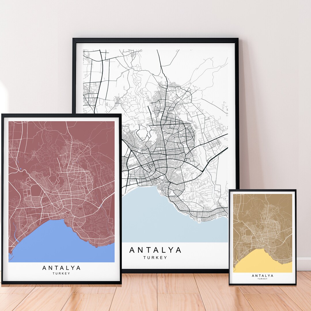 Mapa de Antalya Mapa de la ciudad Imprimir Hogar minimalista Antalya ...
