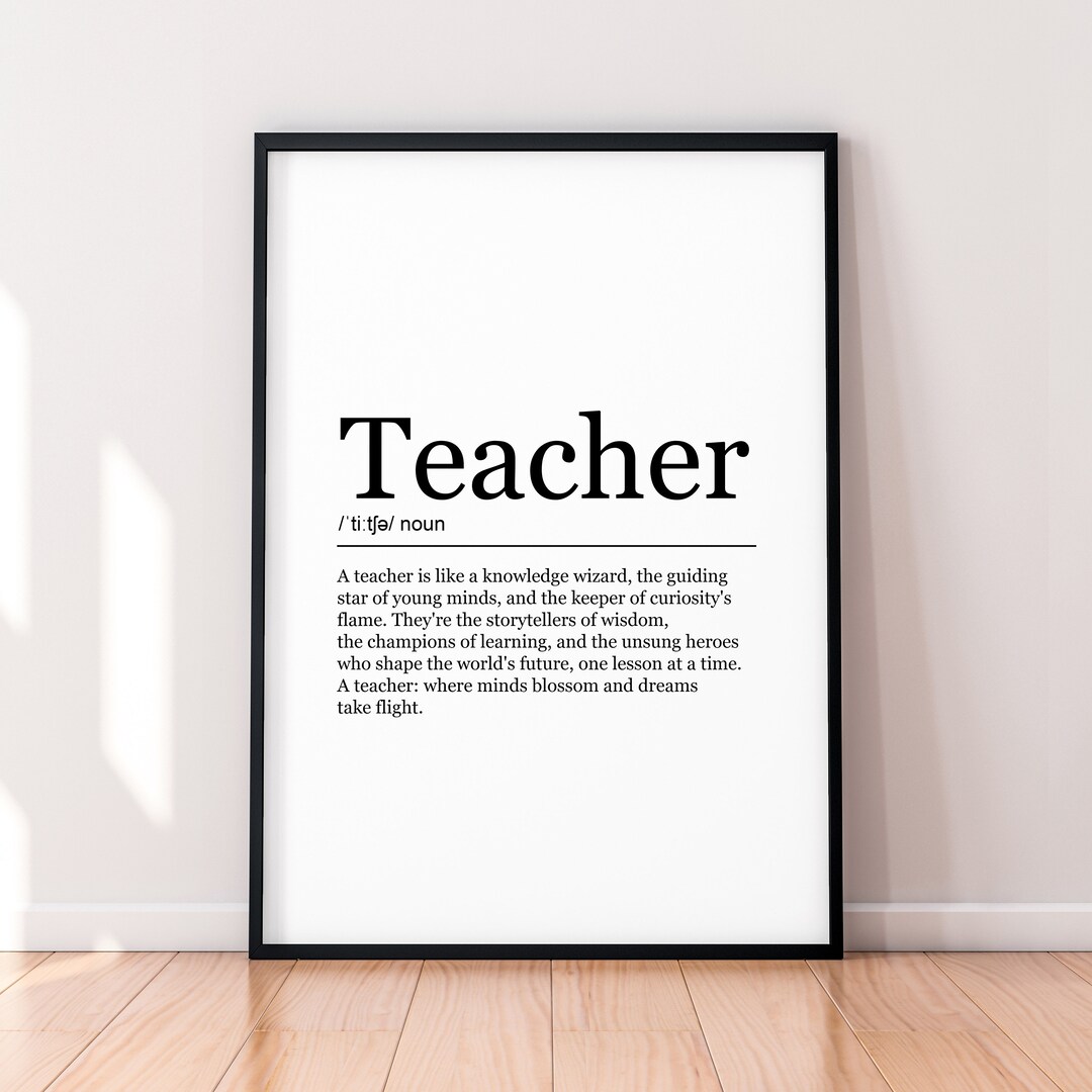 Teacher Fun Print Definition Poster Wall Art Teacher Appreciation ...