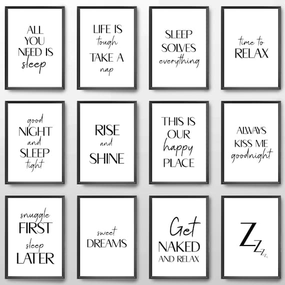 Bedroom Prints Posters Home Décor Gift Typography Prints Gift - Etsy