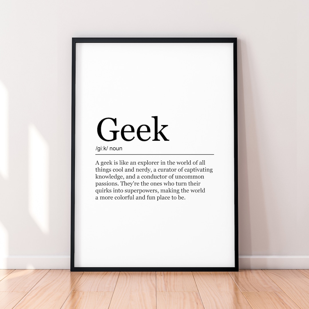 Geek Funny Print Definition Poster Wall Art Geek Meaning Minimalist ...