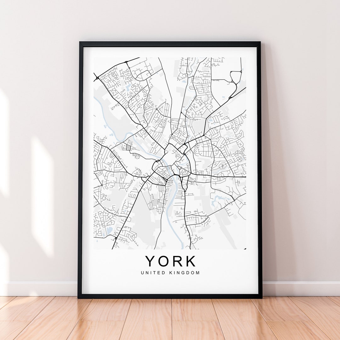 York England City Map Print Minimalist Home York England Map Poster ...