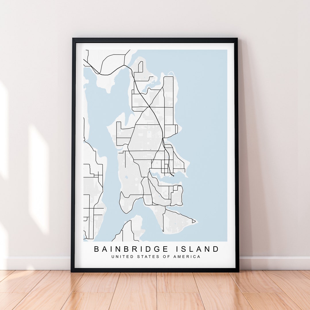 Bainbridge Island Map Print Minimalist Home Map Poster Wall Decor - Etsy