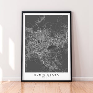 Addis Ababa Map Print Ethiopia Minimalist Addis Ababa City Area Map ...