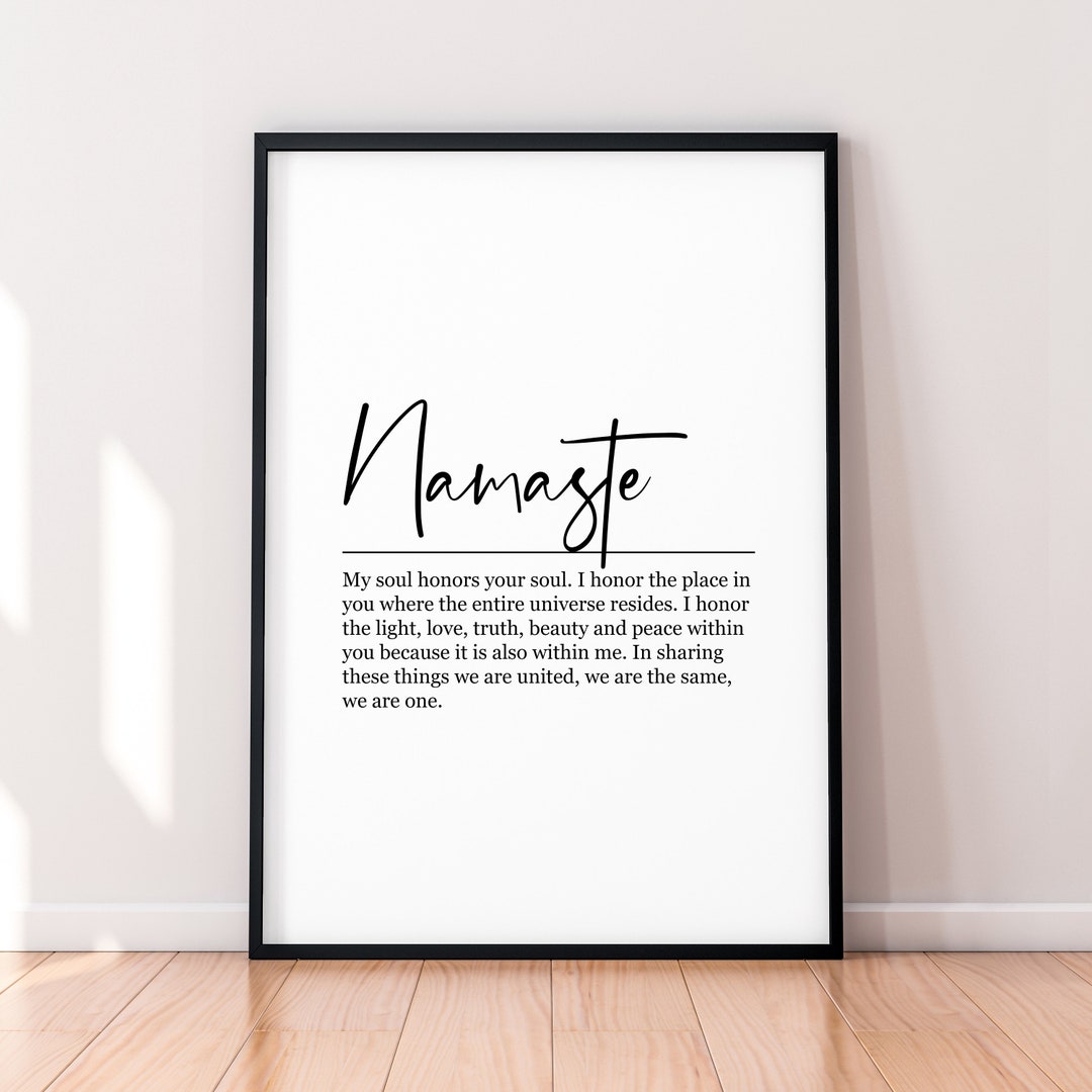 Namaste Definition Print Poster - Etsy