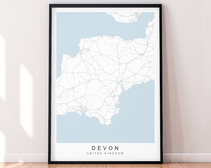 Devon Map, Illustrated Map, Devon Gifts, Map of Devon, Devon Art, Devon ...