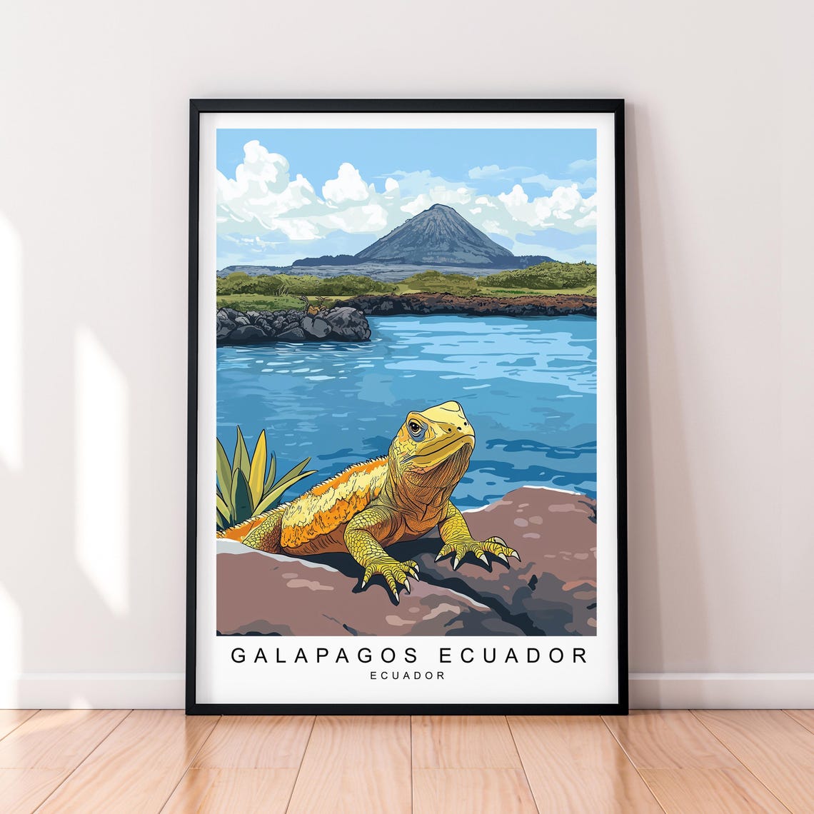 Galapagos Ecuador Art Print Illustration Galápagos Islands Poster Wall ...