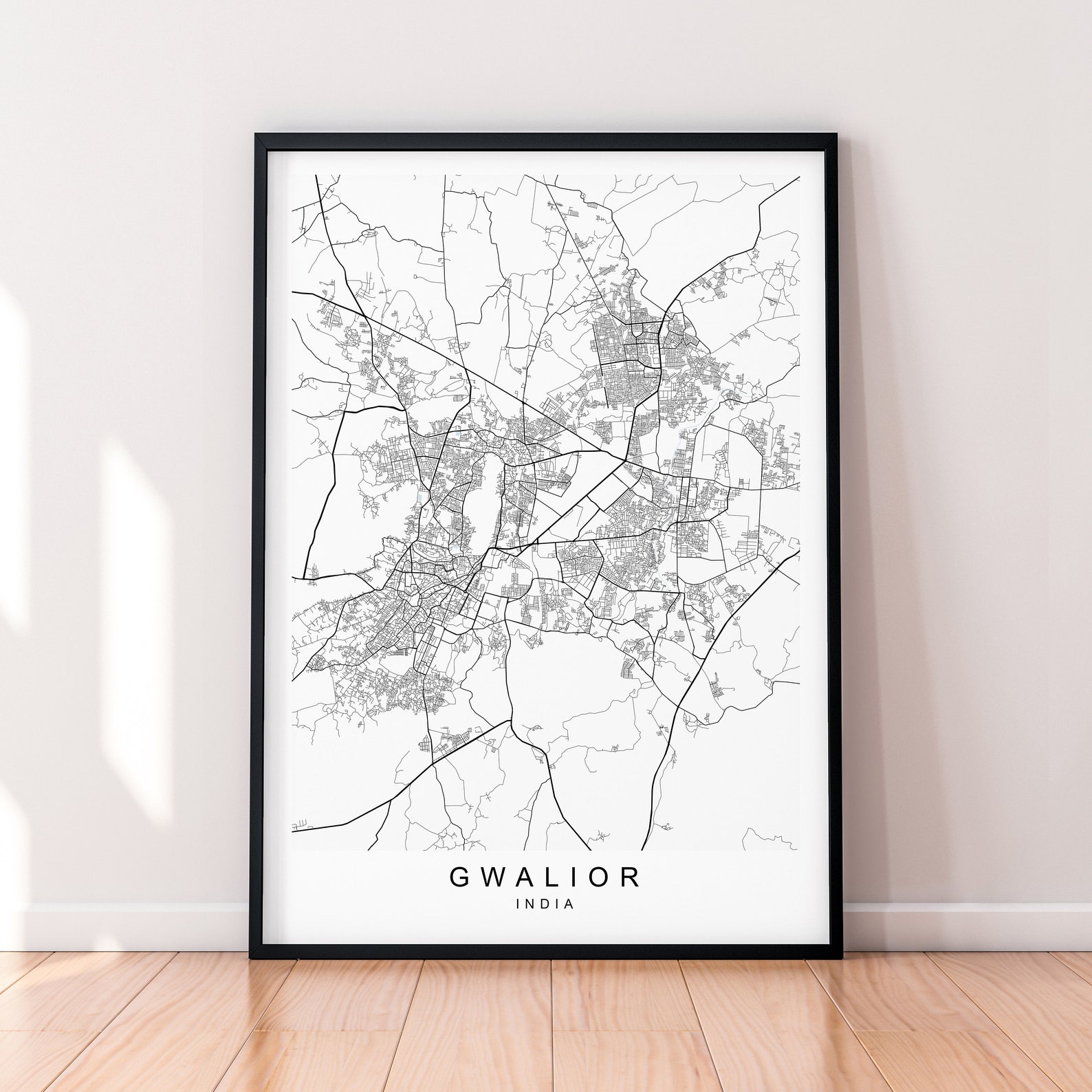 Gwalior City India Map Print Poster Minimalist Home Gwalior India Town ...