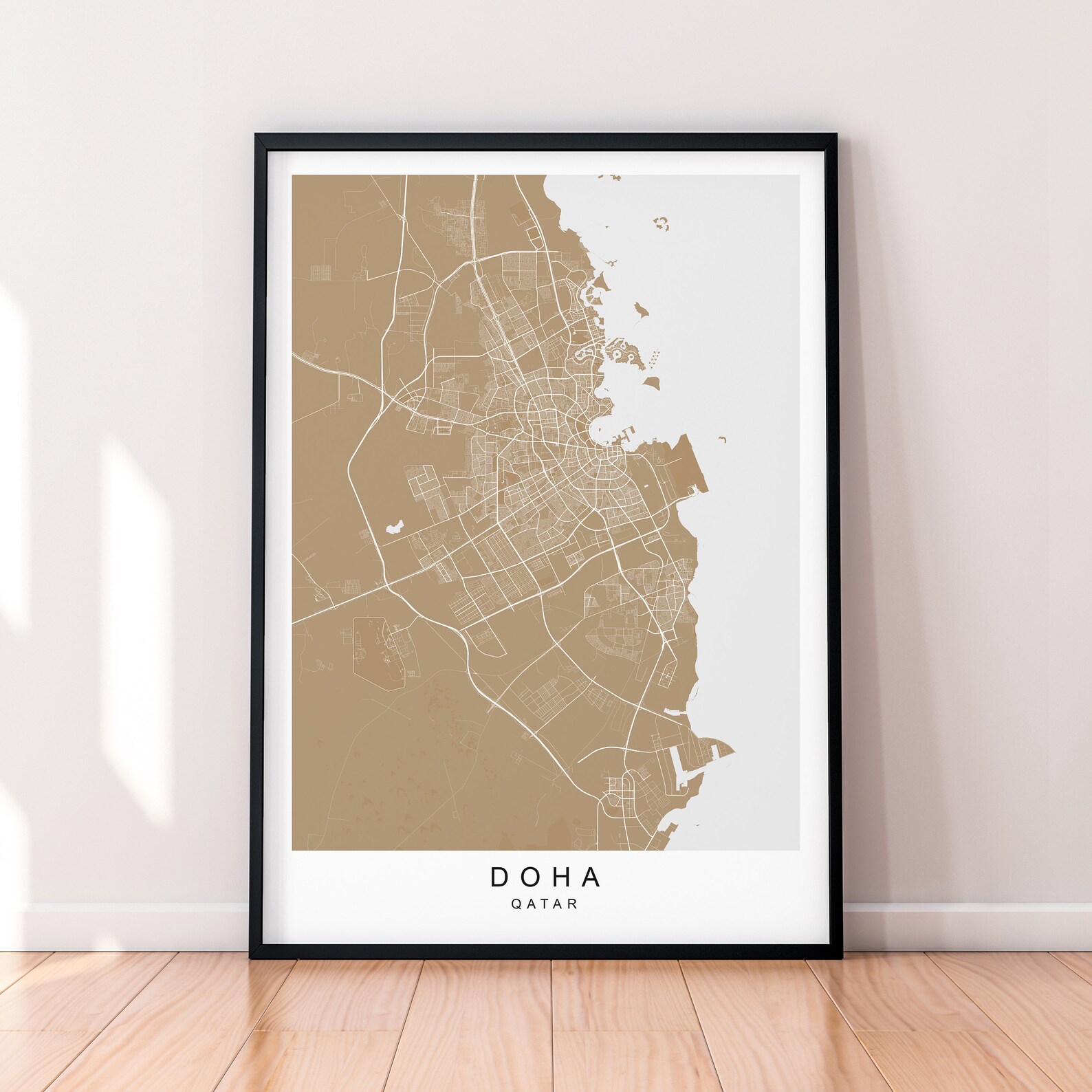 Doha City Map Print Qatar Doha Minimalist Doha City Area Map Poster ...