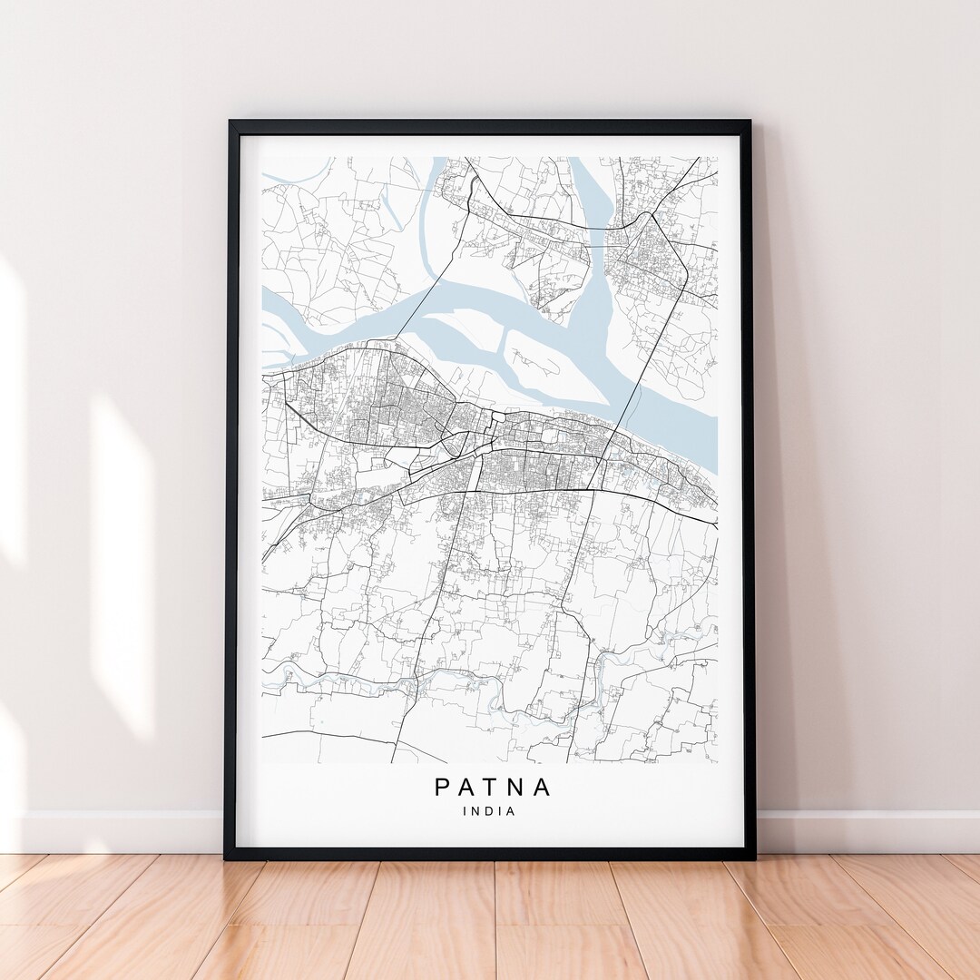 Patna City India Map Print Poster Minimalist Home Patna India Town City ...