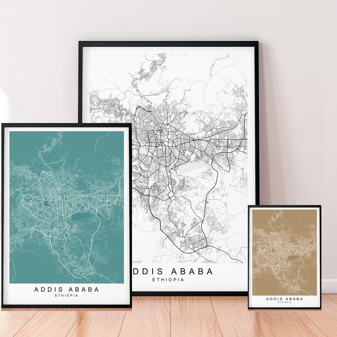 Addis Ababa Map Print Ethiopia Minimalist Addis Ababa City Area Map ...