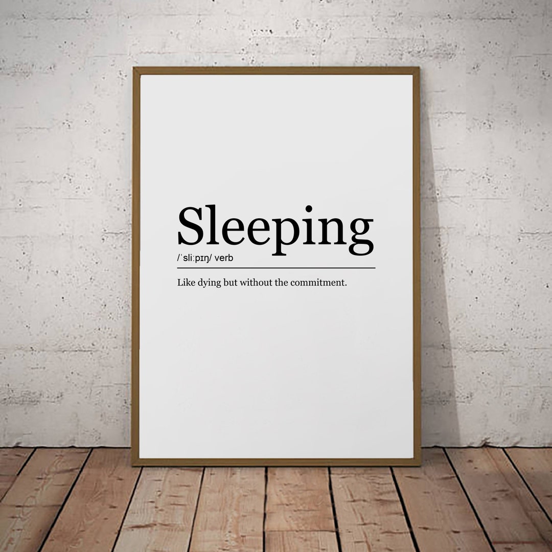 Sleeping Print Definition Poster Wall Art Minimalist Print - Etsy