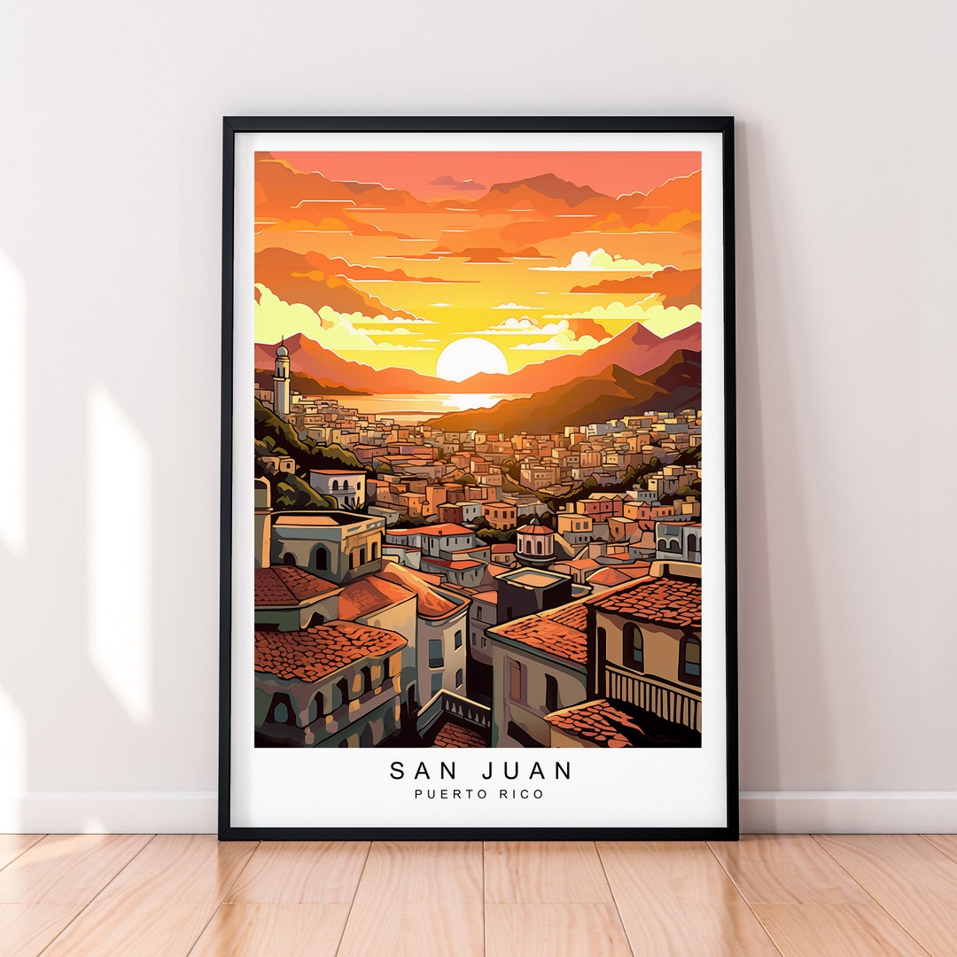 San Juan Sunset Illustration Print San Juan Poster Gift Unframed Print ...