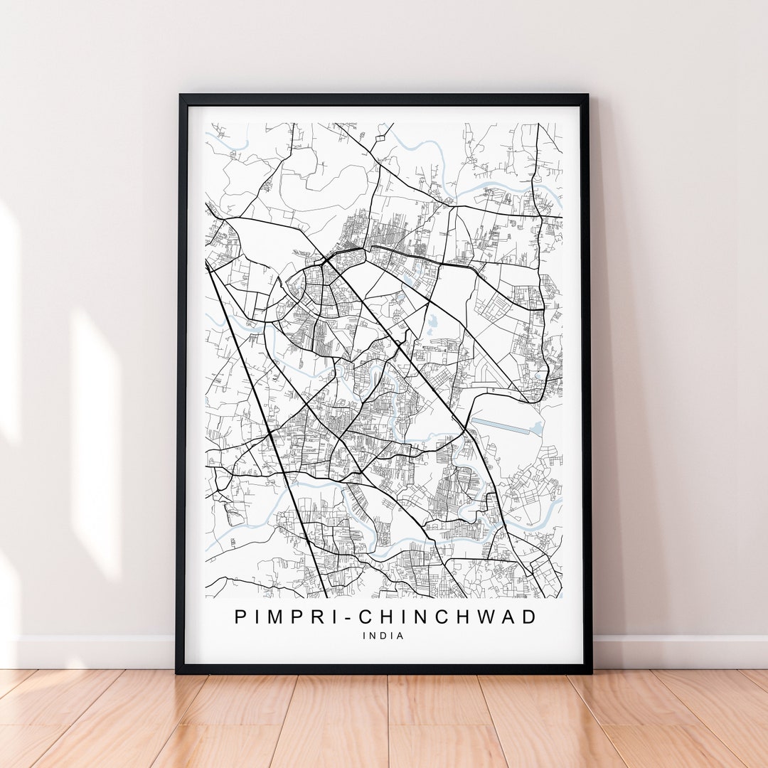 Pimpri-chinchwad City India Map Print Poster Minimalist Home Pimpri ...