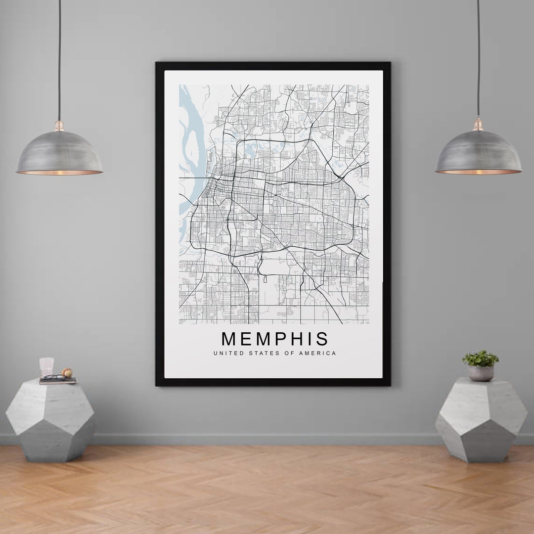 Mapa de Memphis Tennessee City Town Map Print Minimalist Home Map ...