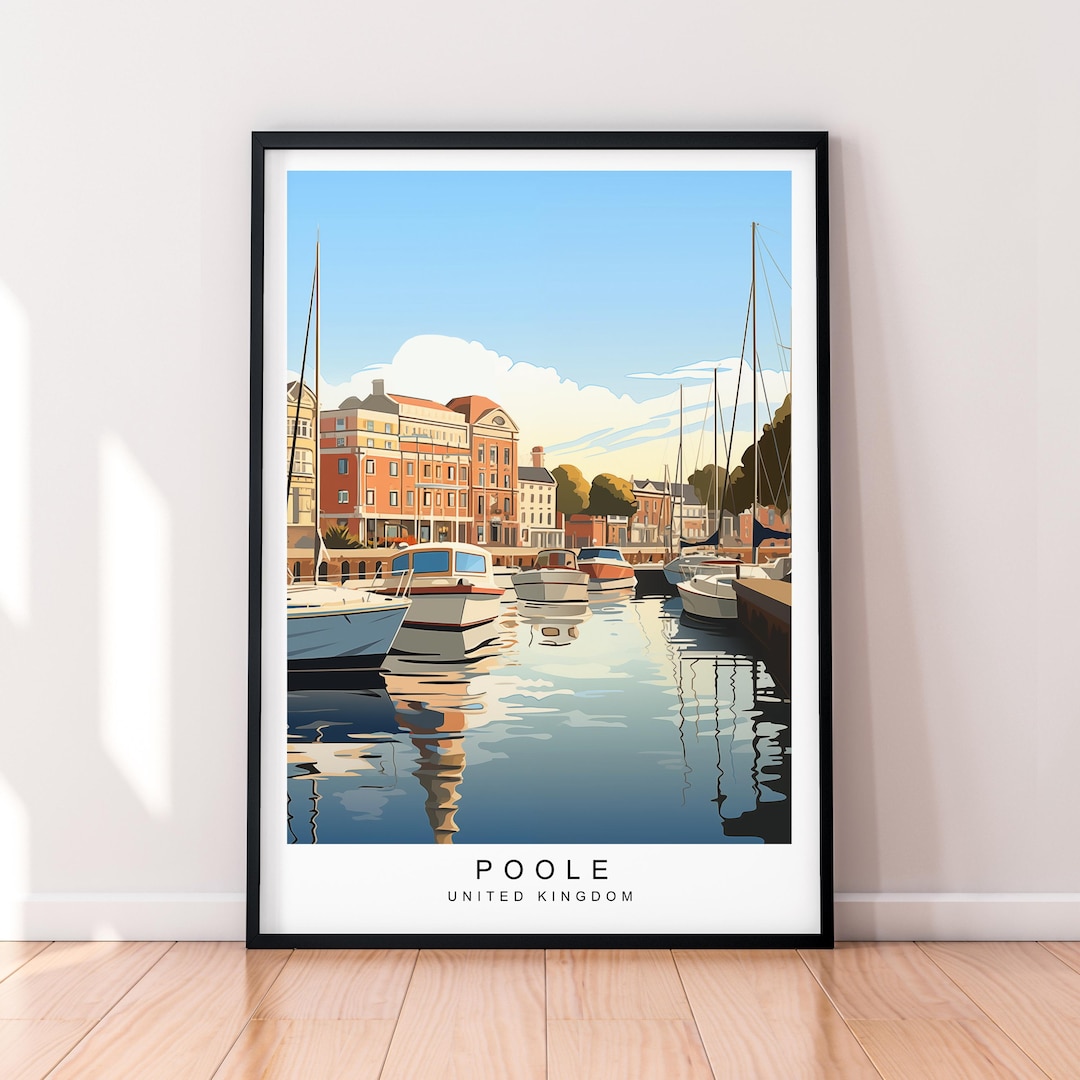 Poole England Illustration Print Poole UK Poster Wall Art Gift Unframed ...