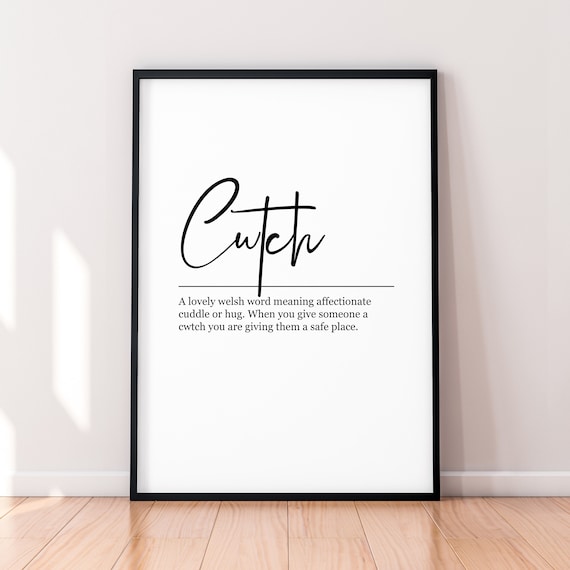 Cwtch Word Print Welsh Definition Poster Wall Art Minimalist | Etsy